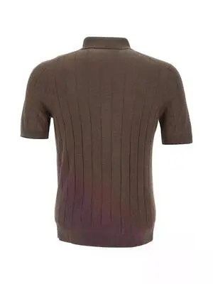 GRAN SASSO Ribbed-knit Zip-collar Polo Shirt