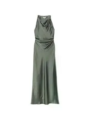 Vince Cowl-neck Ruched Maxi Dress - Green