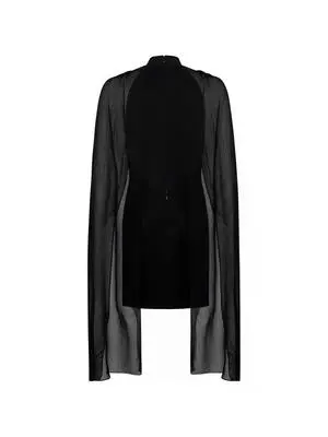 CAYET Farah Cape-detail Open-back Mini Dress
