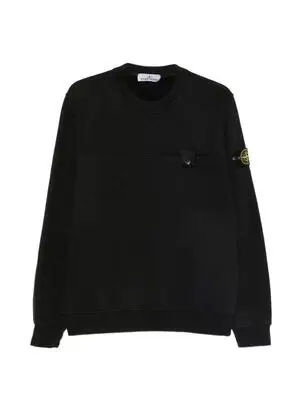 Stone Island Logo-patch Chest-pocket Sweatshirt - Black