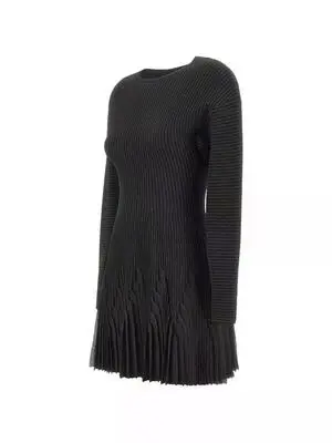 Elisabetta Franchi Ribbed Pleated Mini Dress