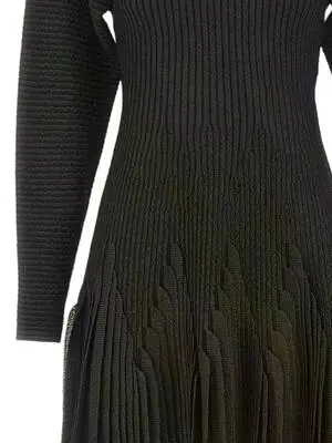Elisabetta Franchi Ribbed Pleated Mini Dress