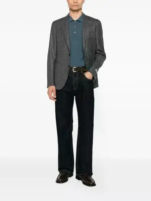 Canali Knit Polo Shirt - Blue