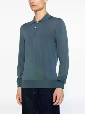Canali Knit Polo Shirt - Blue