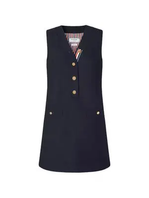Thom Browne Hopsack Wool Mini Dress - Blue