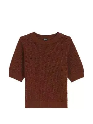 BOSS Pointelle Knit Short-sleeve Sweater