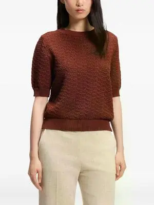 BOSS Pointelle Knit Short-sleeve Sweater