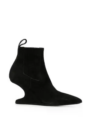 Rick Owens Sculptural Wedge Ankle Boots