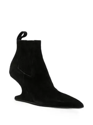 Rick Owens Sculptural Wedge Ankle Boots