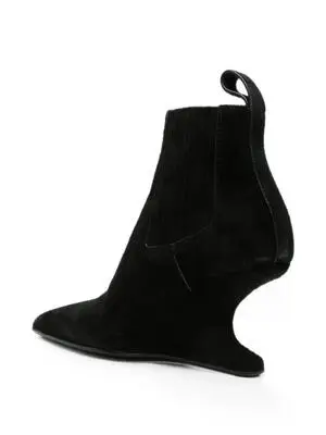 Rick Owens Sculptural Wedge Ankle Boots