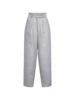 BATAKOVIC Loro Piana Asymmetric-seam Wide-leg Trousers - Grey