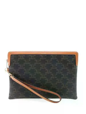 Celine 2020s Triomphe Clutch Bag - Black