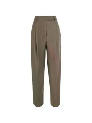 RÓHE Daria Pleated Trousers - Brown