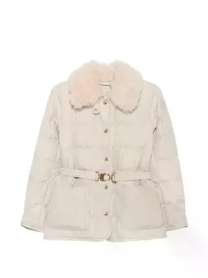 Moncler Shearling-collar Quilted Jacket - Neutrals