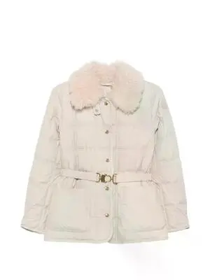 Moncler Quilted Shearling Collar Jacket - Neutrals
