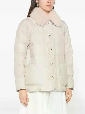 Moncler Quilted Shearling Collar Jacket