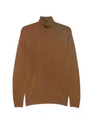 Canali Roll-neck Wool Sweater - Brown