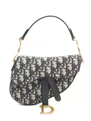 Dior 2010s Saddle Oblique Monogram Mini Tote Bag - Blue