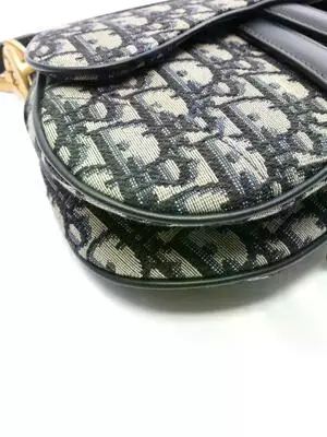 Dior 2010s Saddle Oblique Monogram Mini Tote Bag - Blue