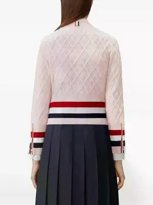 Thom Browne Argyle Pointelle Cardigan
