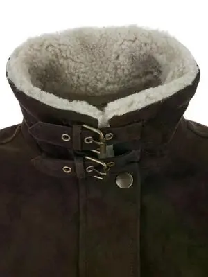 SEMICOUTURE Gloria Shearling-collar Buckled-strap Jacket