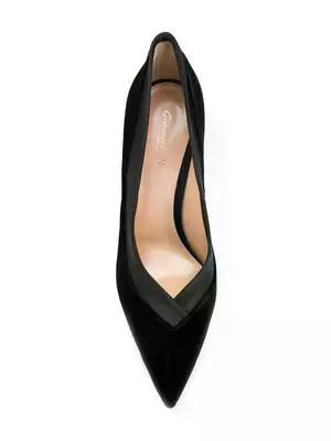 GIANVITO ROSSI Velvet Pumps With Leather Trim