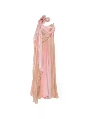 IRIS SERBAN Metallic Print Maxi Dress
