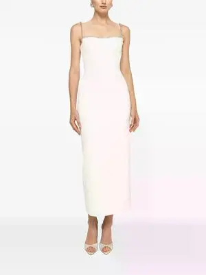 NISSA Crystal-detail Fitted Midi Dress