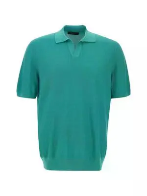 GRAN SASSO Skipper Textured-knit Polo Shirt - Green