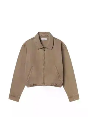 AGOLDE Nile Elasticated-hem Denim Jacket - Brown