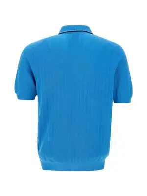 GRAN SASSO Ribbed-knit Polo Shirt