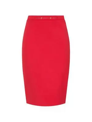 Elisabetta Franchi Jewel-embellished Midi Pencil Skirt - Red