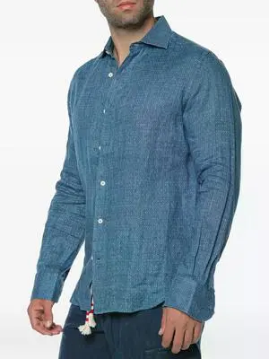 MC2 SAINT BARTH Pamplona Flower-print Linen Shirt - Blue