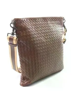 Bottega Veneta 2000s Intrecciato Shoulder Bag - Brown