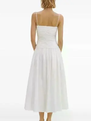 Tove Amina Ruched Midi Dress - White