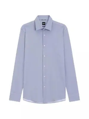 BOSS Slim-fit Shirt In Printed Performance Stretch Fabric - Blue
