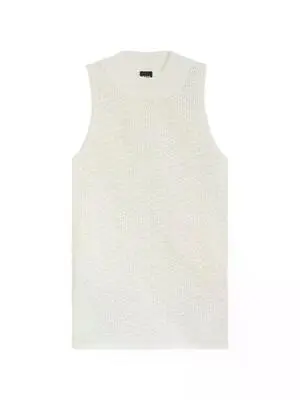BOSS Open-knit Sleeveless Top - Neutrals