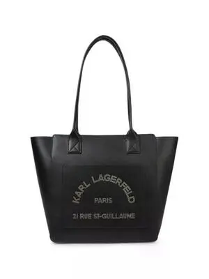 Karl Lagerfeld Medium Tote Bag With Perforated Logo - Black
