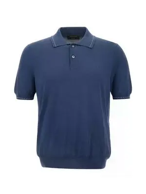 GRAN SASSO Short-sleeve Polo Shirt - Blue