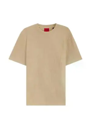 Hugo Cotton-blend T-shirt With Creased Effect - Neutrals