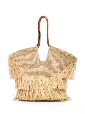 Zimmermann Medium Goldentime Fringe Tote Bag - Neutrals