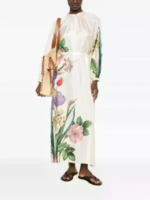 PIERRE-LOUIS MASCIA Floral Print Silk Maxi Dress