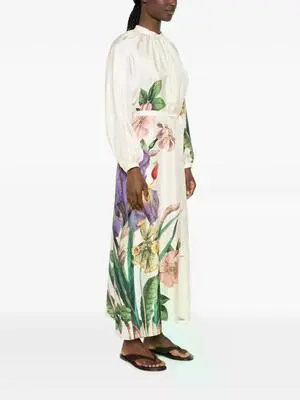 PIERRE-LOUIS MASCIA Floral Print Silk Maxi Dress