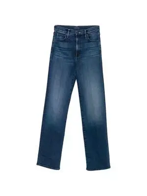 MOTHER Kick It Zip-up Straight-leg Jeans - Blue