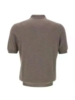 GRAN SASSO Half-zip Short-sleeve Polo Shirt - Brown