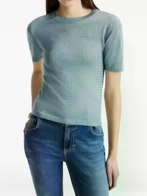 Marella Rhinestone-embellished T-shirt - Blue