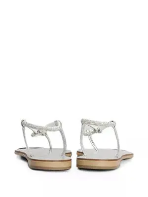 NICOLAS LAINAS Crystal-embellished Metallic Sandals