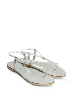 NICOLAS LAINAS Crystal-embellished Metallic Sandals