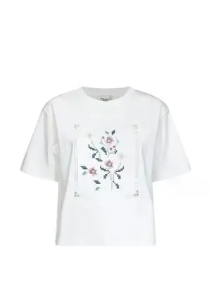 Max Mara Logo-embroidered T-shirt - White