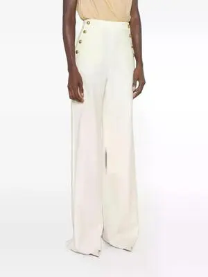 Max Mara Button-embellished Wide-leg Trousers